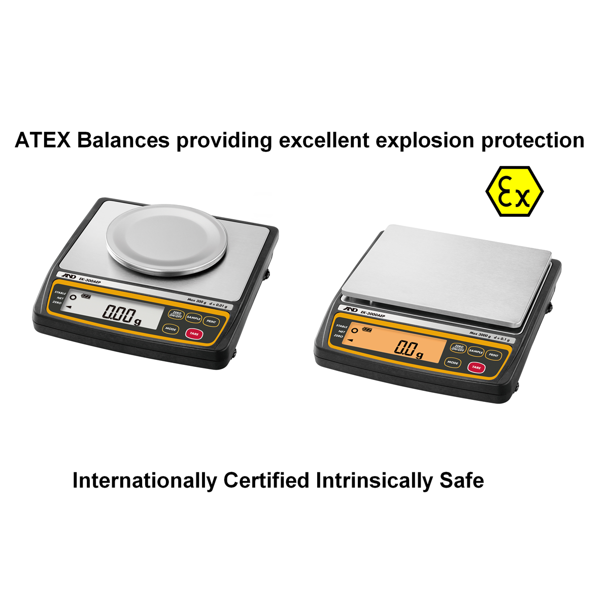 A&D EK-AEP Intrinsically Safe Balances | Zone 0,1,2 Protection