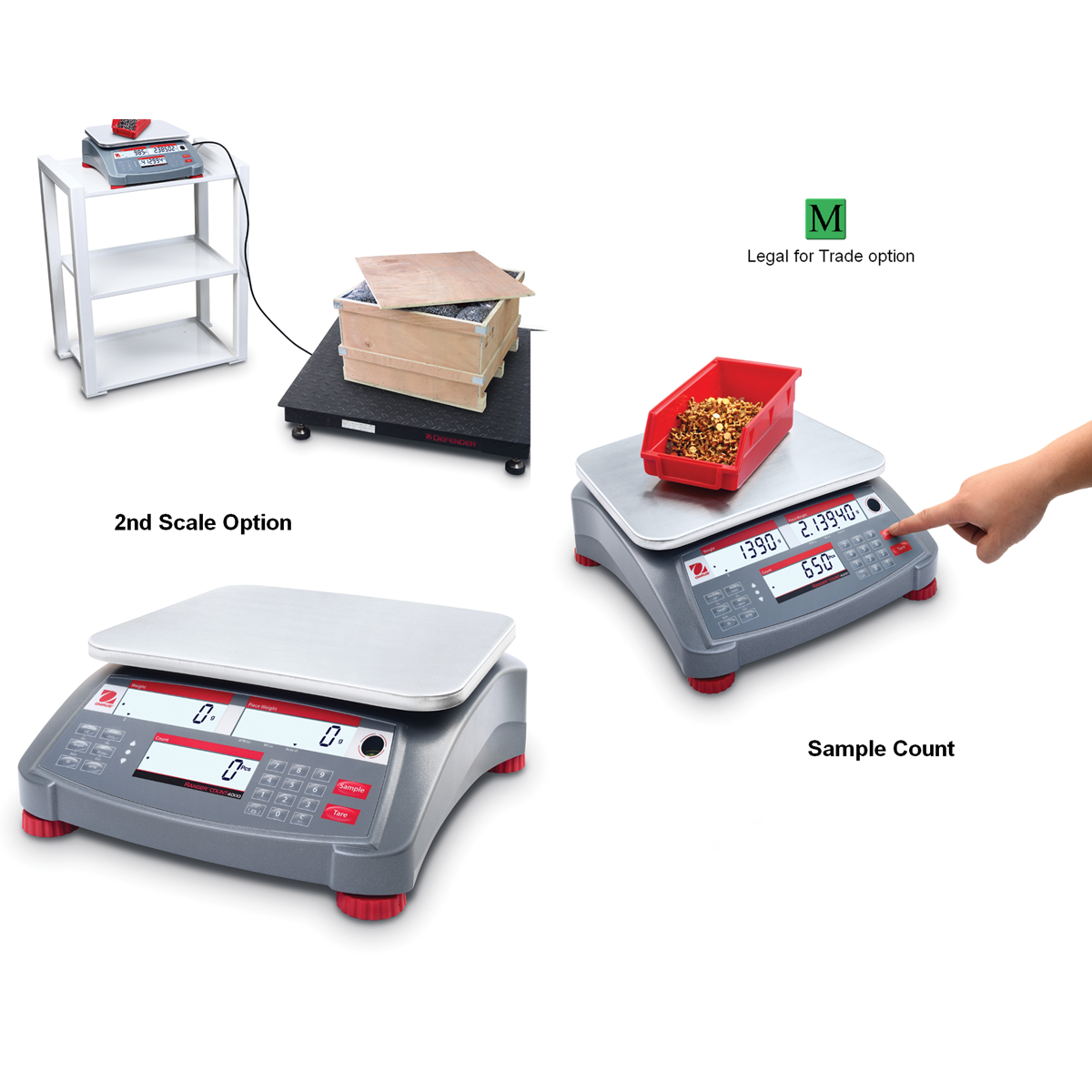 Ohaus Ranger 4000 Counting Scale Checkweighing 3 LED lights | Oakleyweigh