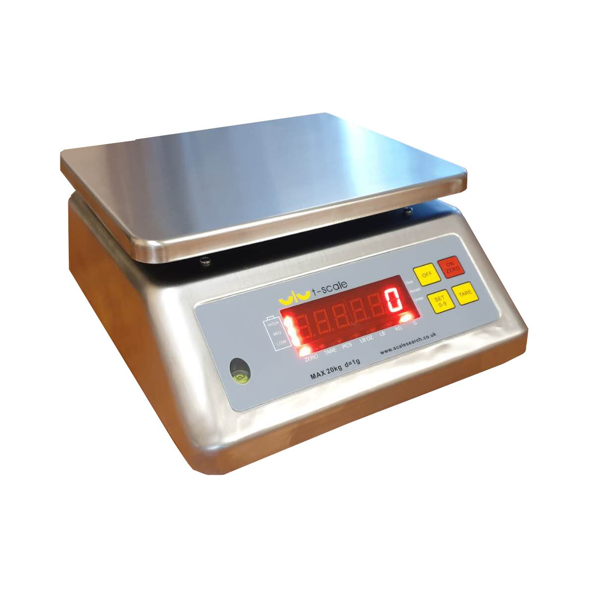 T-Scale WPC-20 Checkweighing scale with rear display and IP68 protection